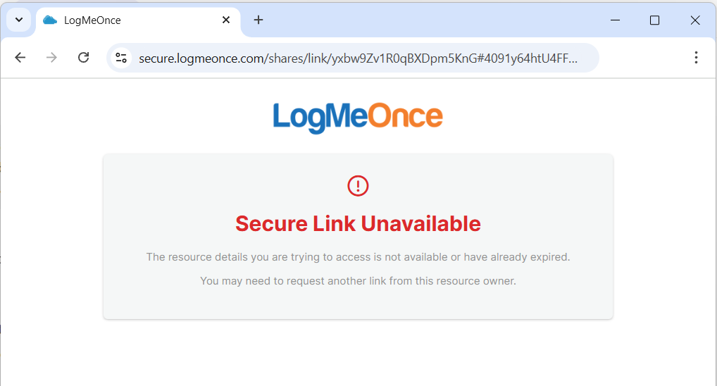 How to Use Secure Link – LogmeOnce